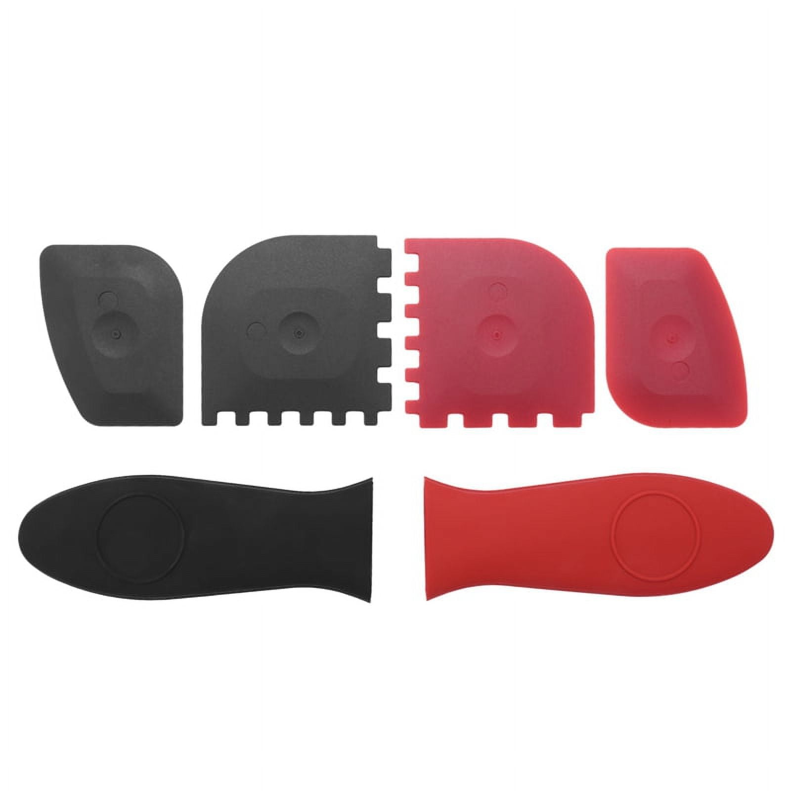 TOP! 6 Piece Grill Pan Scraper Plastic Set Tool and Silicone Hot Handle ...