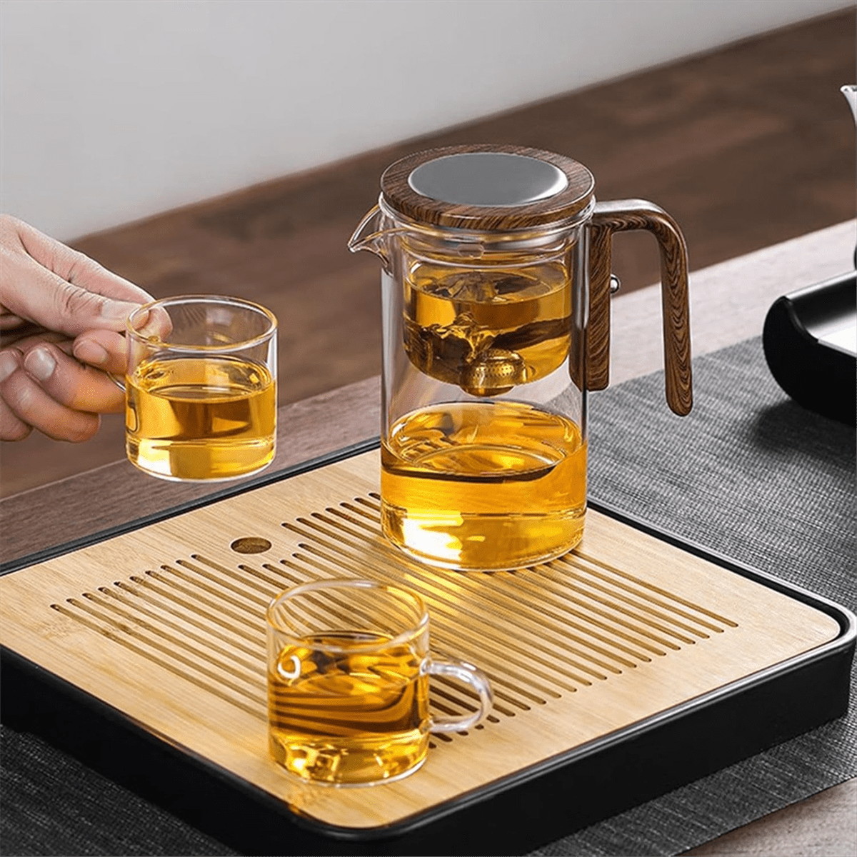 TOP! 600ml Magic Teapot Water Separation Glass with Infuser Strainer ...
