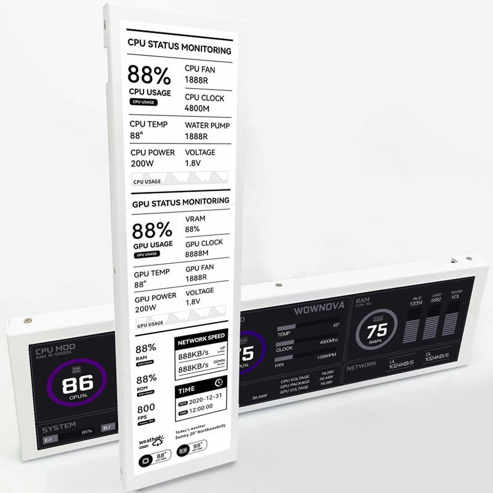 TOP! 8.8inch Computer Temp Monitor (Dynamic Theme Supported), IPS Type ...