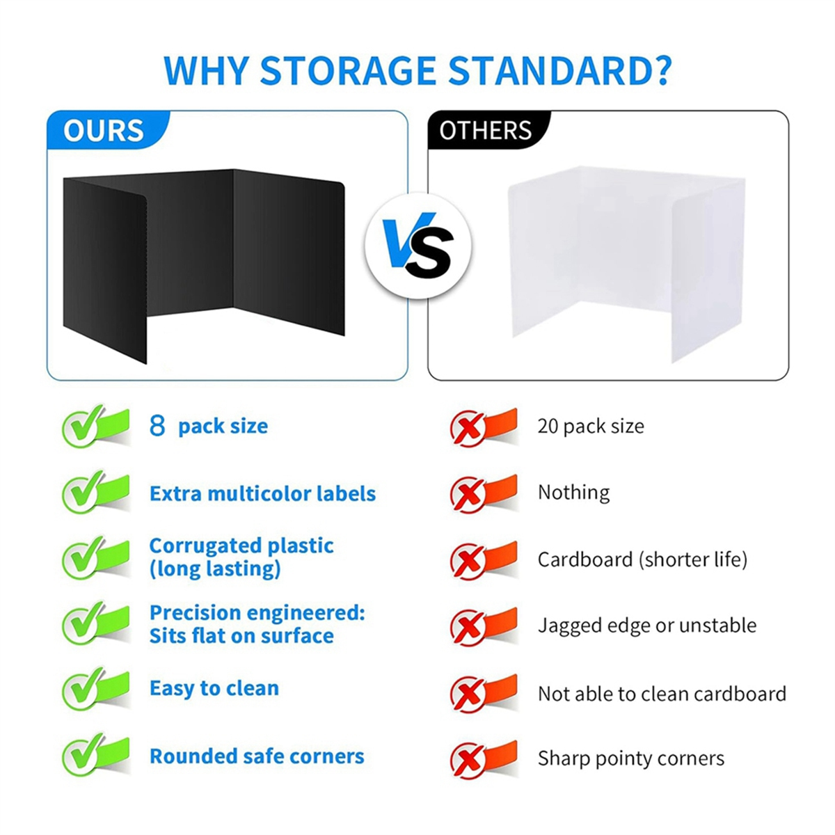 TOP! 8 Pack Desk Dividers for Students, Waterproof Plastic Study Carrel ...