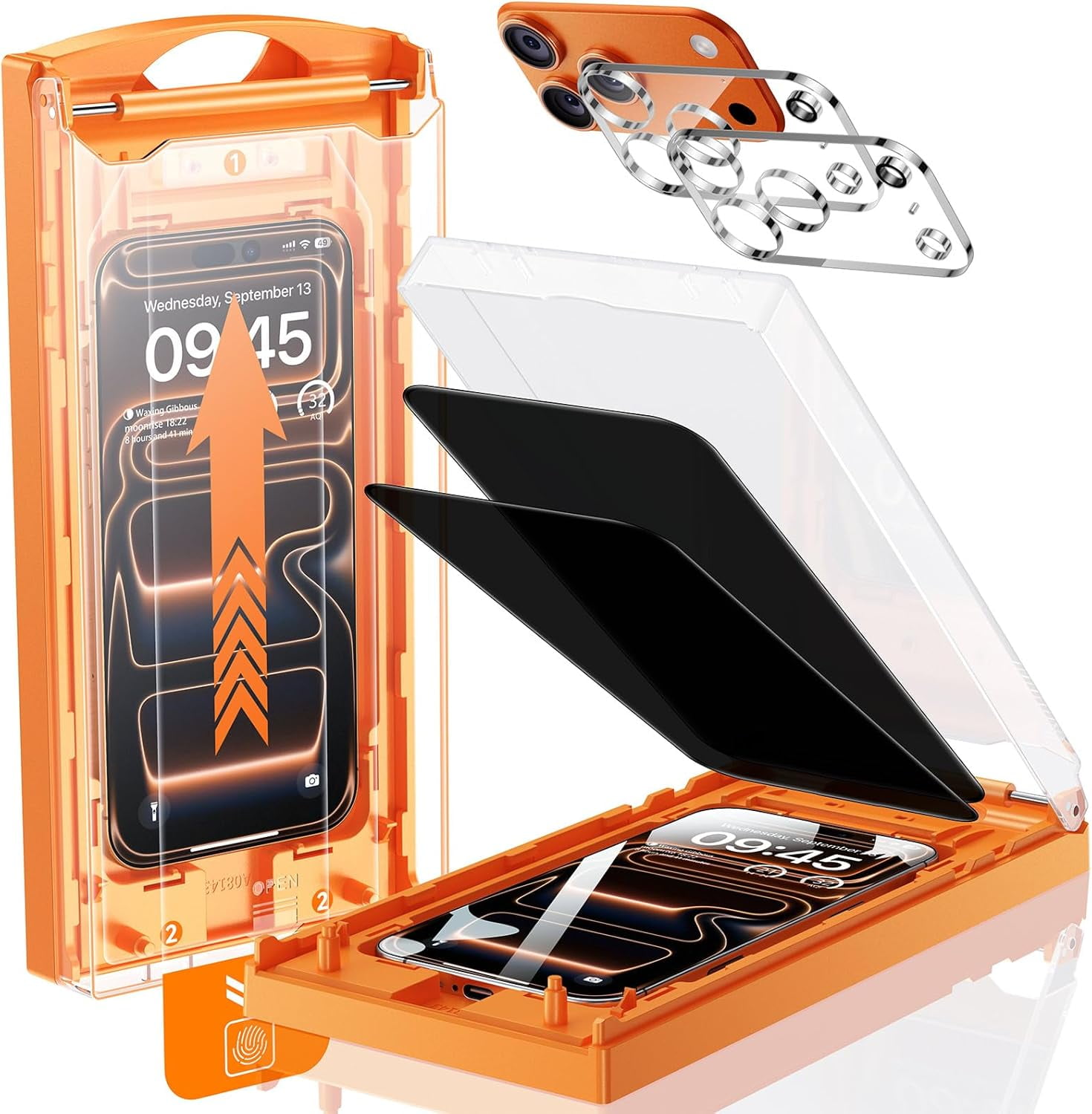 TOP 9H+ Glass 2+2 Packs for iPhone 17 Pro Max Privacy Screen Protector ...