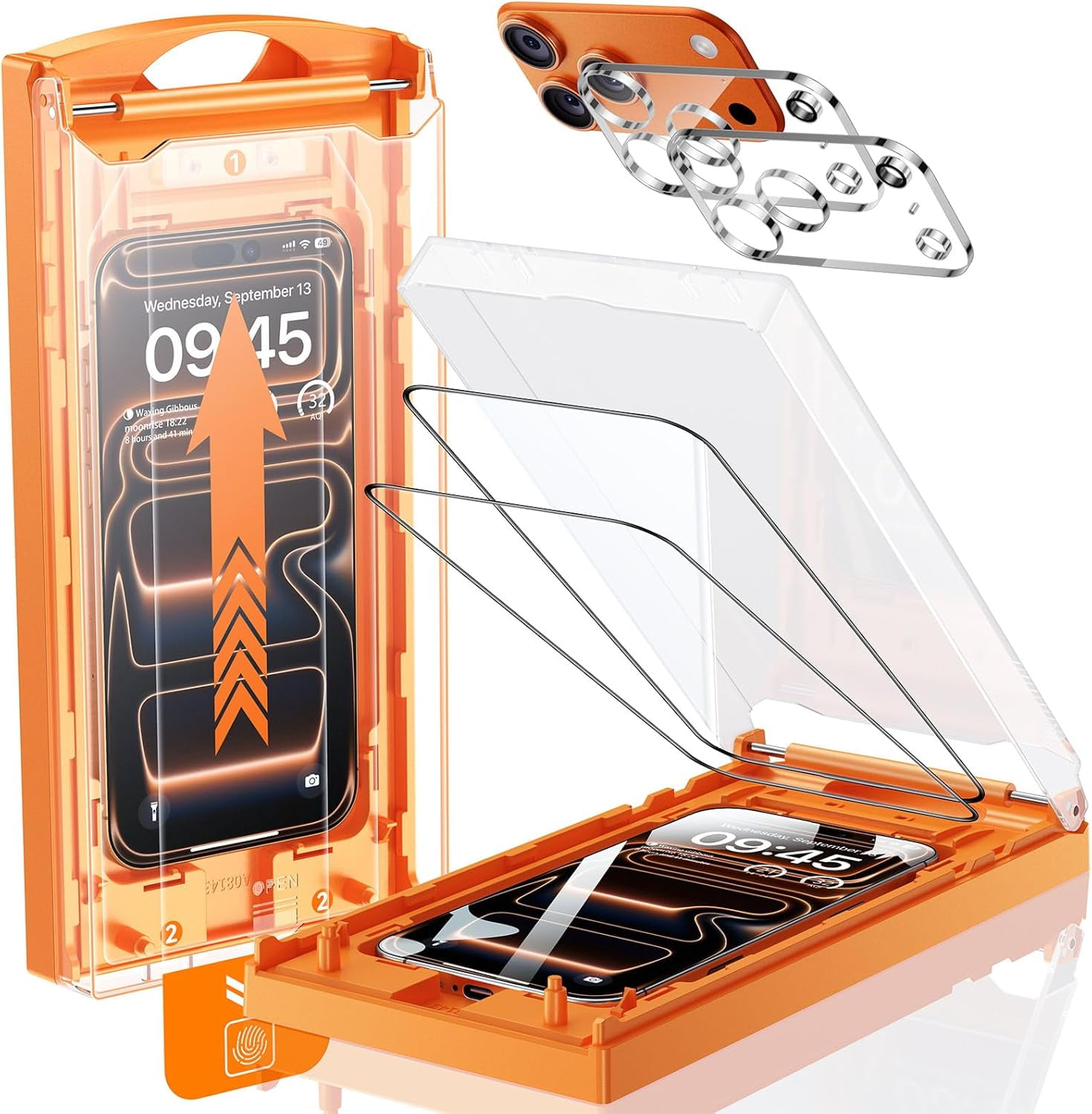 TOP 9H+ Glass 2+2 Packs for iPhone 17 Pro Max Screen Protector with ...