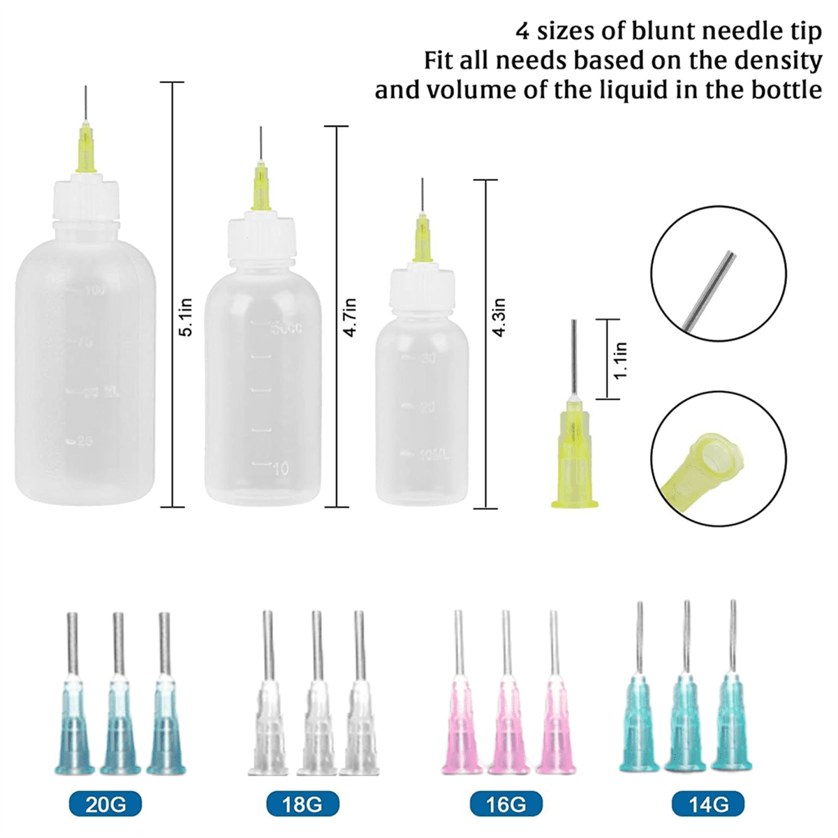 TOP! 9Pcs Glue Applicator Bottles,30ml 50ml 100ml Squeezable Dropper ...