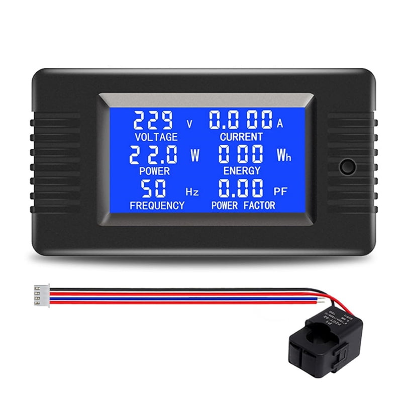 AC 110V 100A LCD Display Opening CT Digital Voltmeter Ammeter Voltage ...