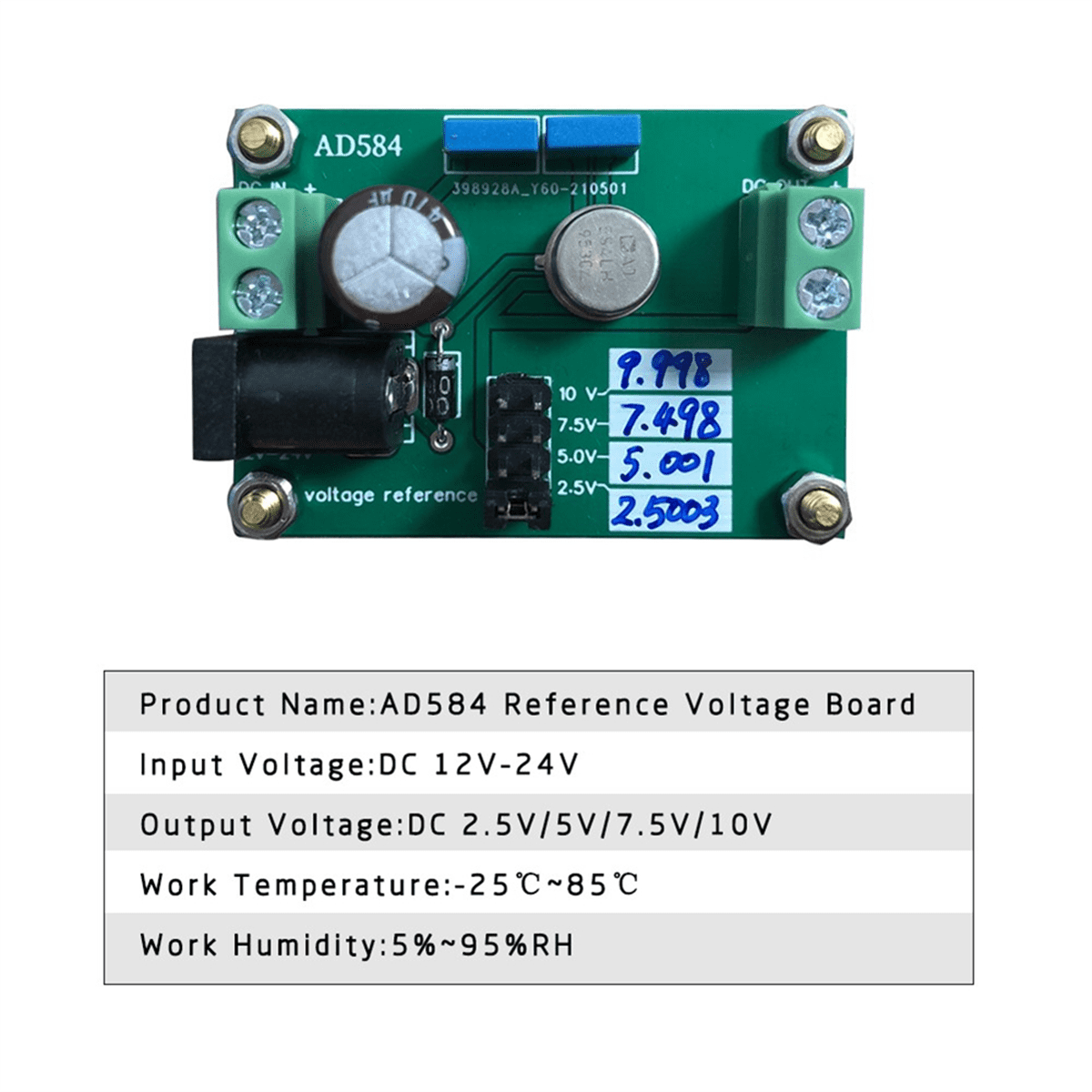 TOP! AD584JH Voltage Reference Module Board Programmable 4 Channel ADC ...