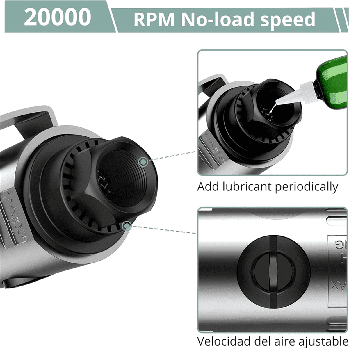 TOP! Angle Air Die Grinder, 90 Degree Heavy Duty 20,000 RPM Compressed ...
