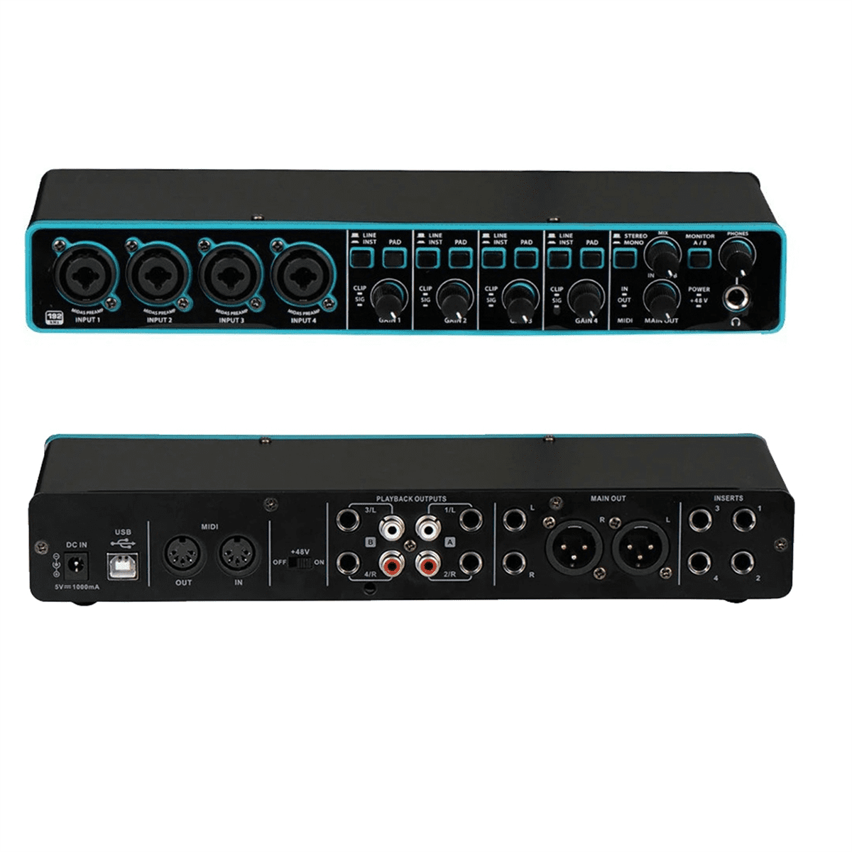 TOP! Audio Interface Sound Card Professional Usb Studio Recording with ...