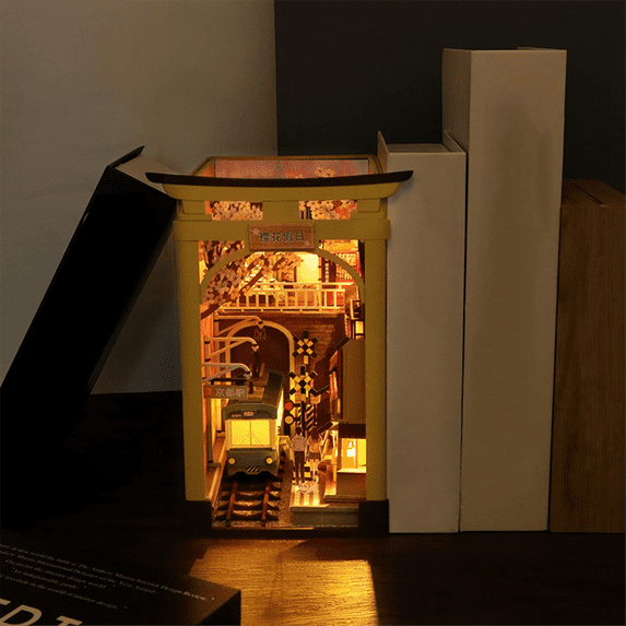 TOP! Book Nooks Series Stories in Books DIY Wooden Miniature House ...