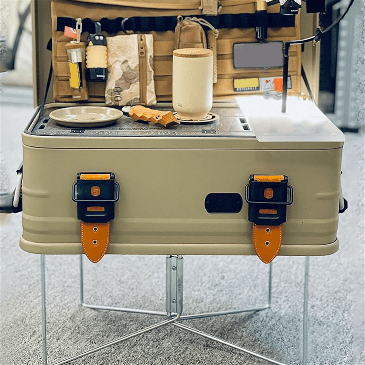 TOP! Camping Foldable Metal Stand Stainless Steel Aluminum Alloy Box ...