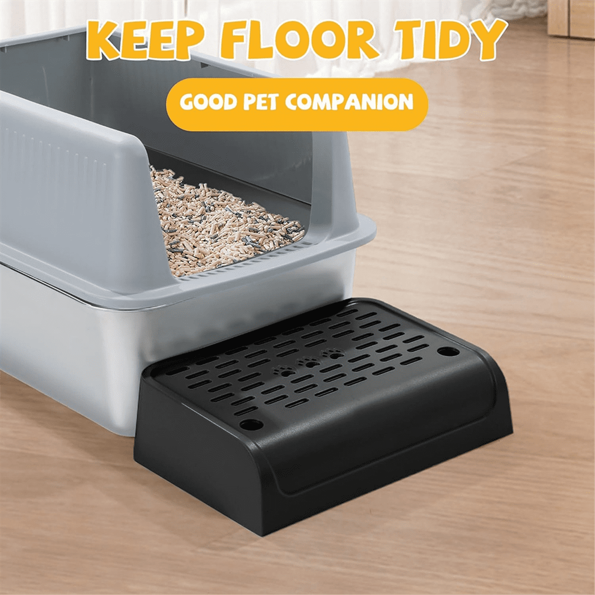 TOP! Cat Litter Box Ramp with Filter Function, Double Layered Self ...