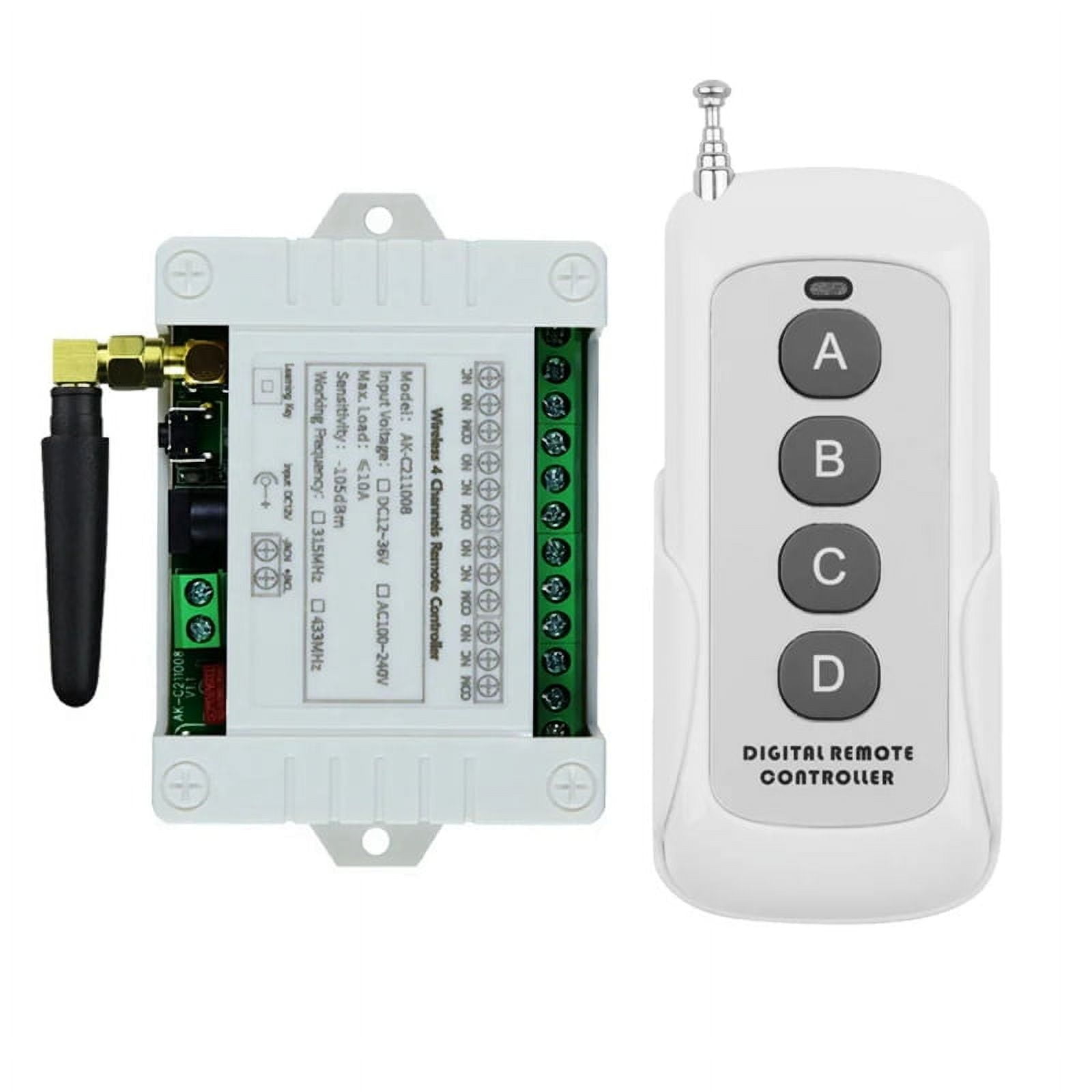 TOP! DC 12V 24V 4-Way Remote Control Switch Point-Acting Self-Locking ...