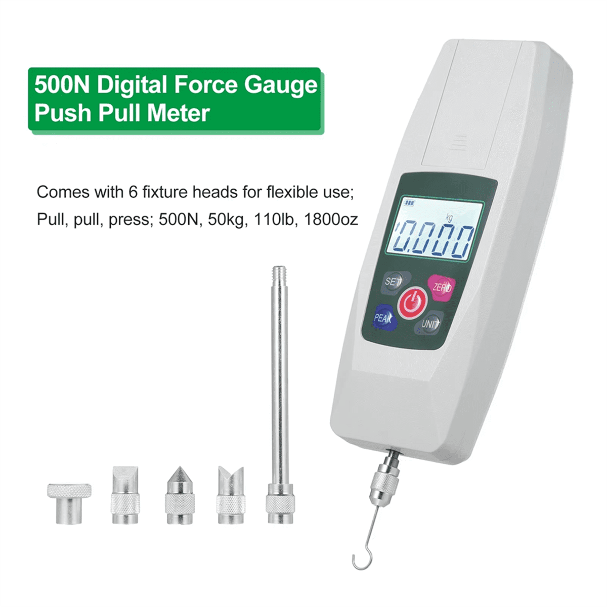 TOP! Digital Force Gauge Push and Pull Tester Meter Mini Dynamometer N ...