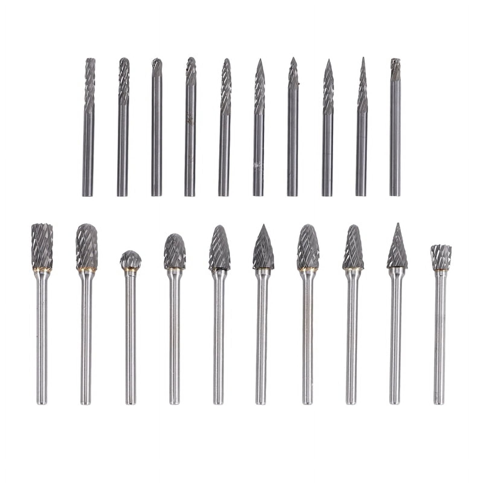 TOP! Double Cut Carbide Rotary Burr Set 20Pcs Die Grinder Bits 1/8 inch ...