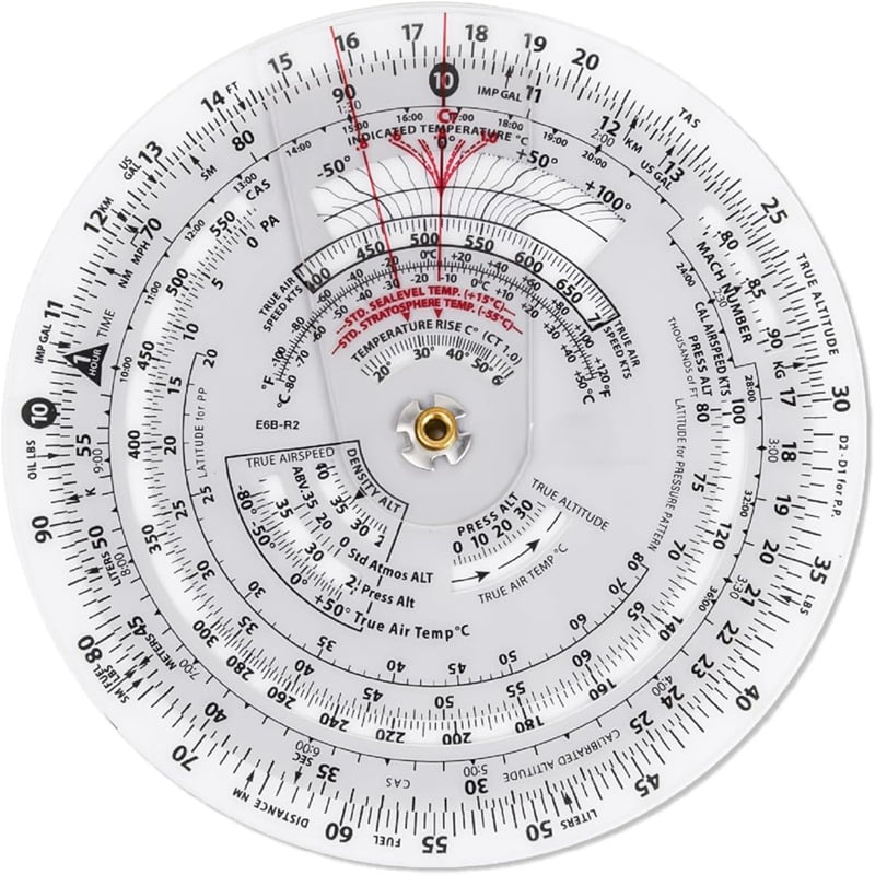 TOP! E6B-R2 4 Inch Diameter Circular Flight Computer, Computer ...