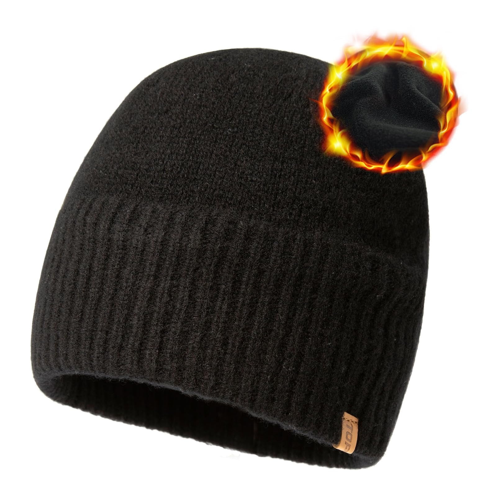 TOP-EX Men's 100% Merino Wool Winter Beanie Cold Weather Hat with ...