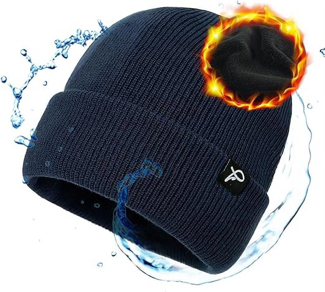 TOP-EX Men's & Women's Winter Beanie Waterproof, Fleece Lined Knit Cap ...