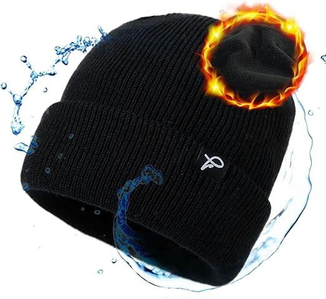 TOP-EX Men's & Women's Winter Beanie Waterproof, Fleece Lined Knit Cap ...