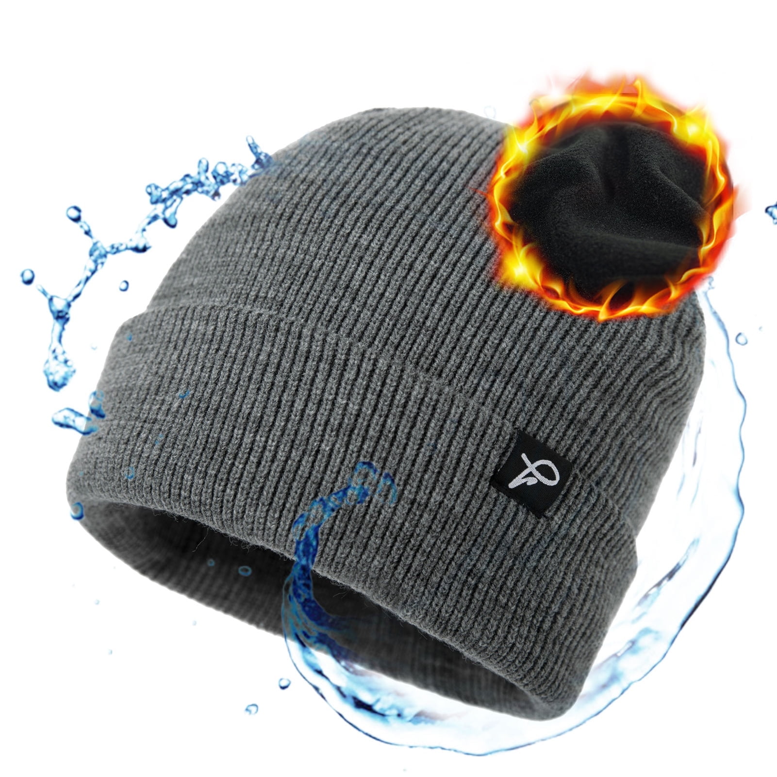 TOP-EX Men's & Women's Winter Beanie Waterproof, Fleece Lined Knit Cap ...
