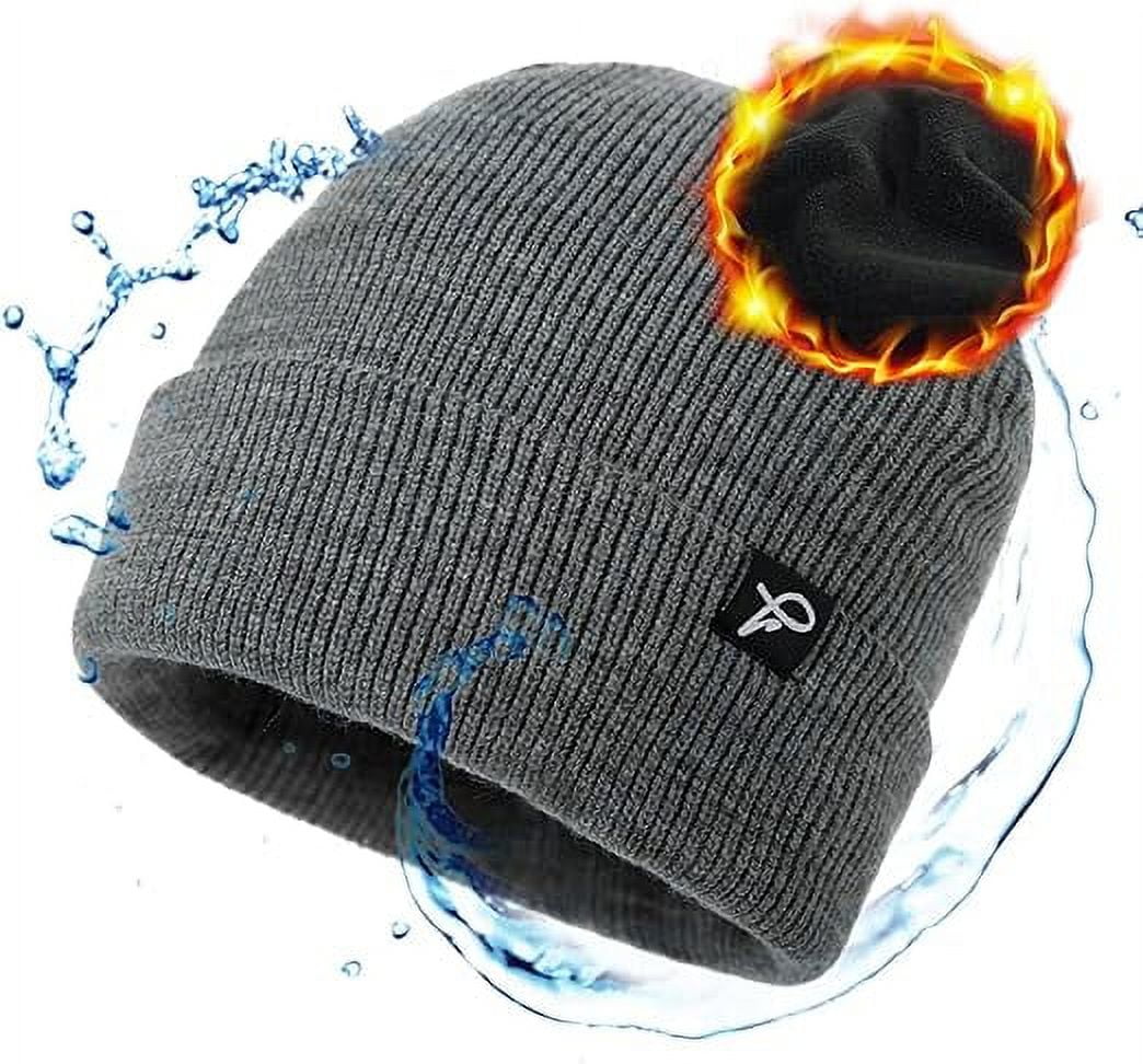 TOP-EX Men's & Women's Winter Beanie Waterproof, Fleece Lined Knit Cap ...