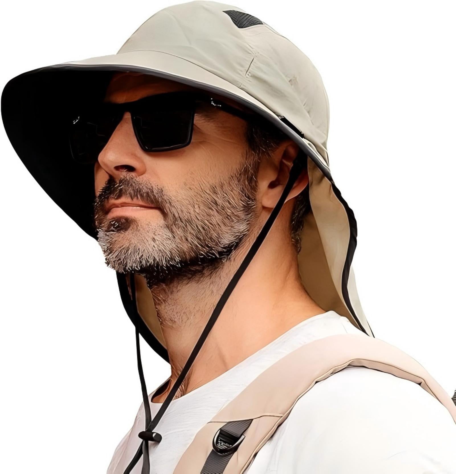 TOP-EX XXL/XL/L/M Mens Sun Hat with Neck Flap & Sunglass Slot – Wide ...