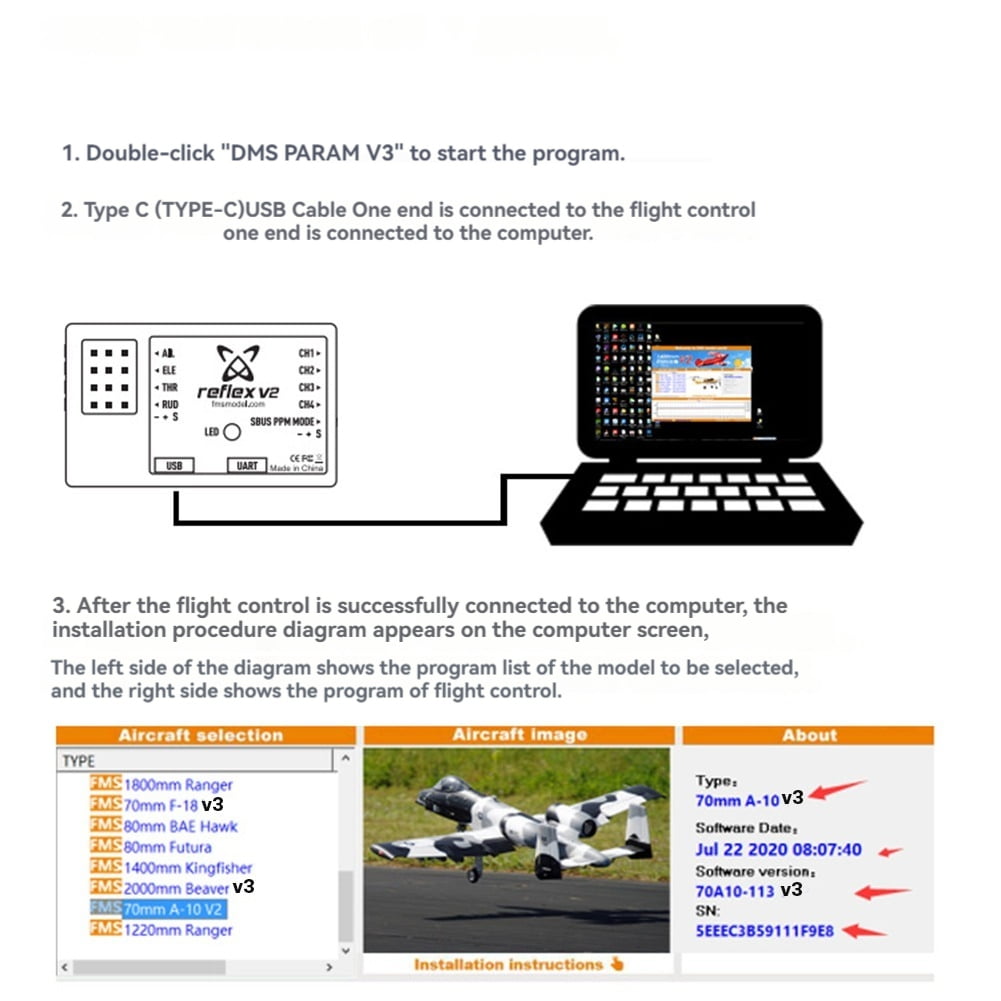 TOP! For FMS Reflex V3 Flight Controller Gyroscope Stabilizer for ...