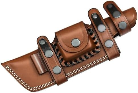 TOP GRAIN Leather Knife Sheaths for Fixed Blade Knives, RIGHT HAND Leather Knife Sheath for Belt ...