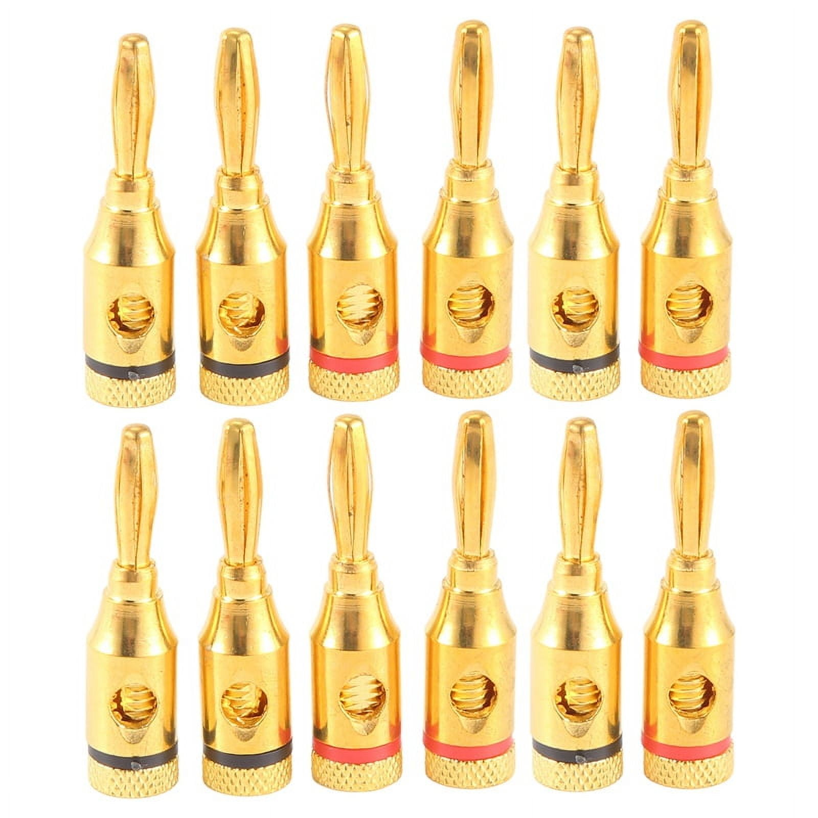 TOP! Gold-Plated Banana Plug or Connector (Open Screw Type) (6 Pairs ...