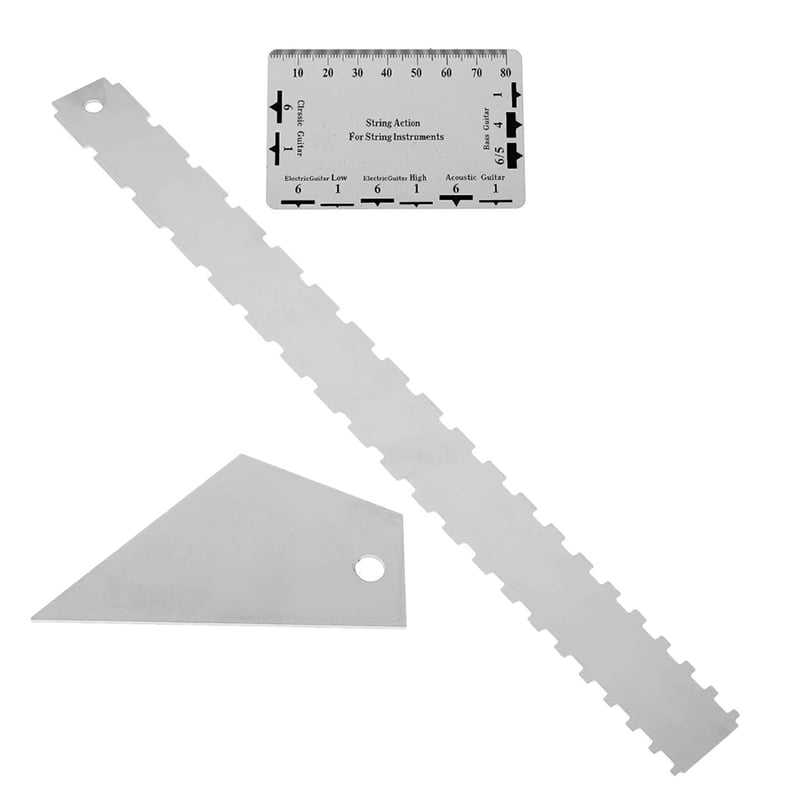 TOP! Guitar Neck Ruler Fingerboard Pin Height Measuring Triangle ...