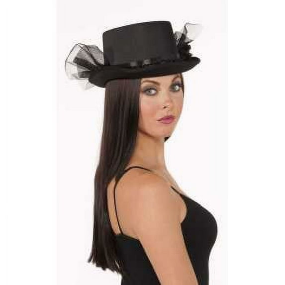 TOP HAT-W/RUFFLE & NETTING-BLK - Walmart.com