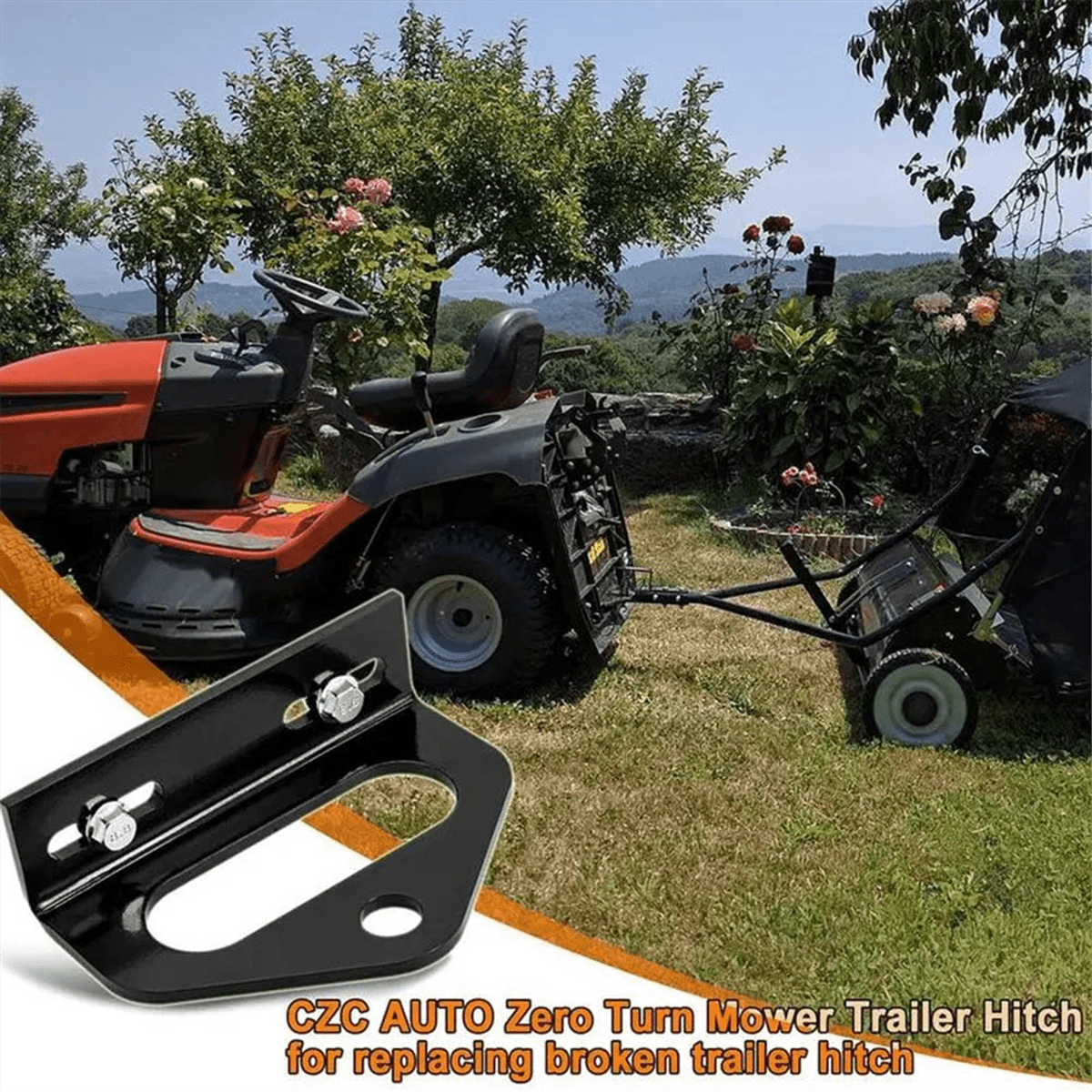 TOP! Hitch Mower Lawn Trailer Zero Turn Tractor Towing Kit Universal ...