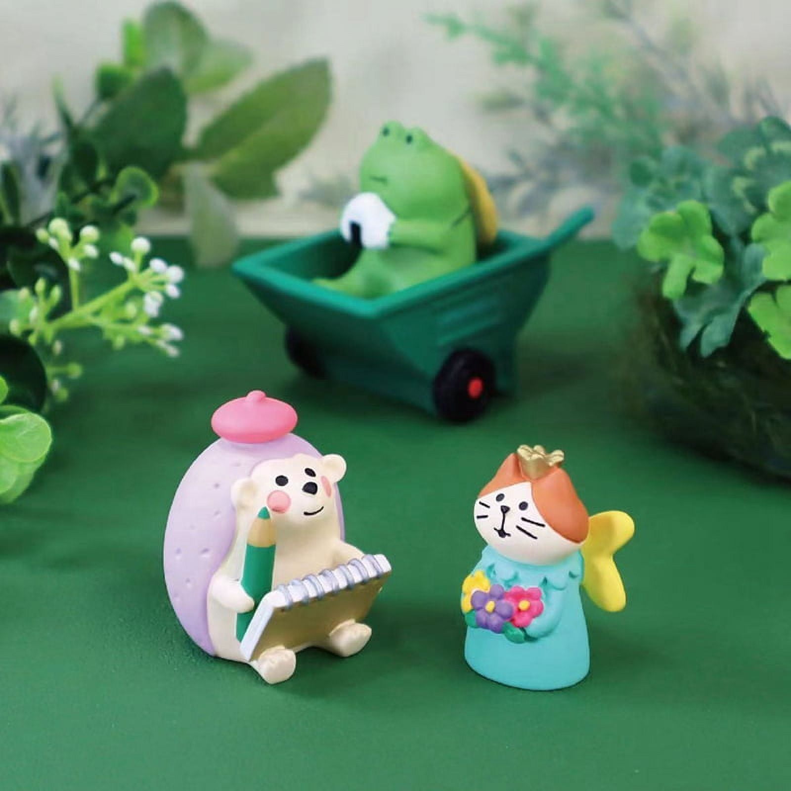 I Miniature Resin Figurines Statue-Cute Frog Sculpture for Outdoor Fairy Garden and Desk Decor ...