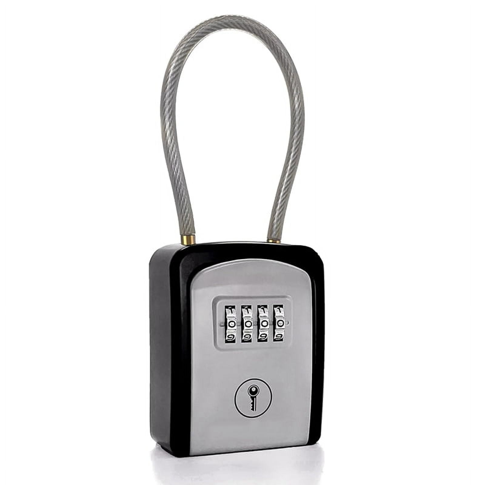 TOP! Key Lock Box Portable with Removable Cable Shackle Indoor Outdoor ...