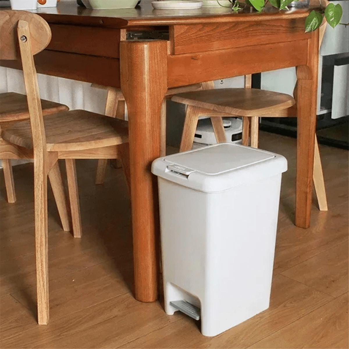 TOP! Kitchen Pedal Trash Can Wastebasket with Lid Square Storage ...