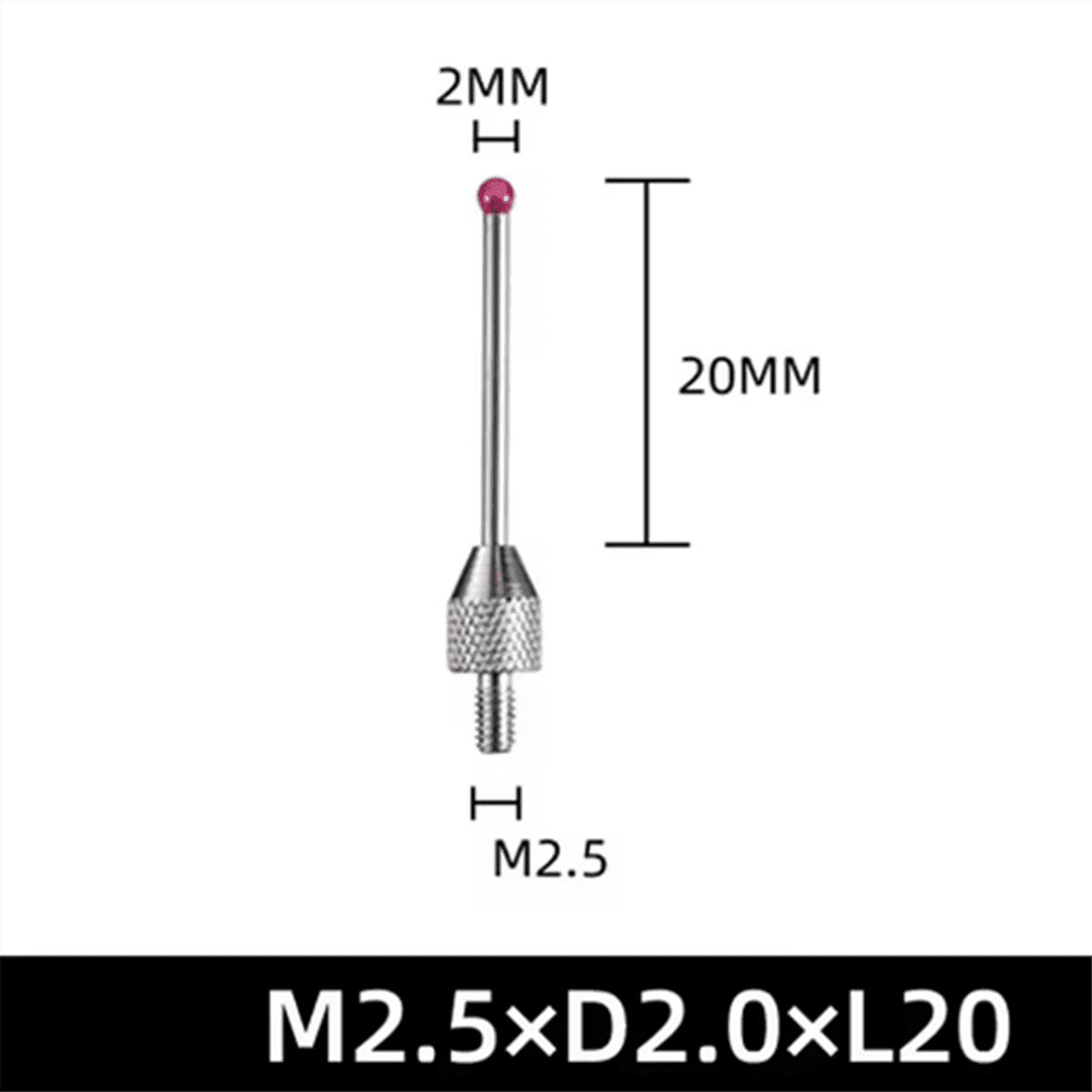 TOP! M2.5 CNC Probe Measuring Tips 2mm Stylus Ball Porcelain Shaft ...