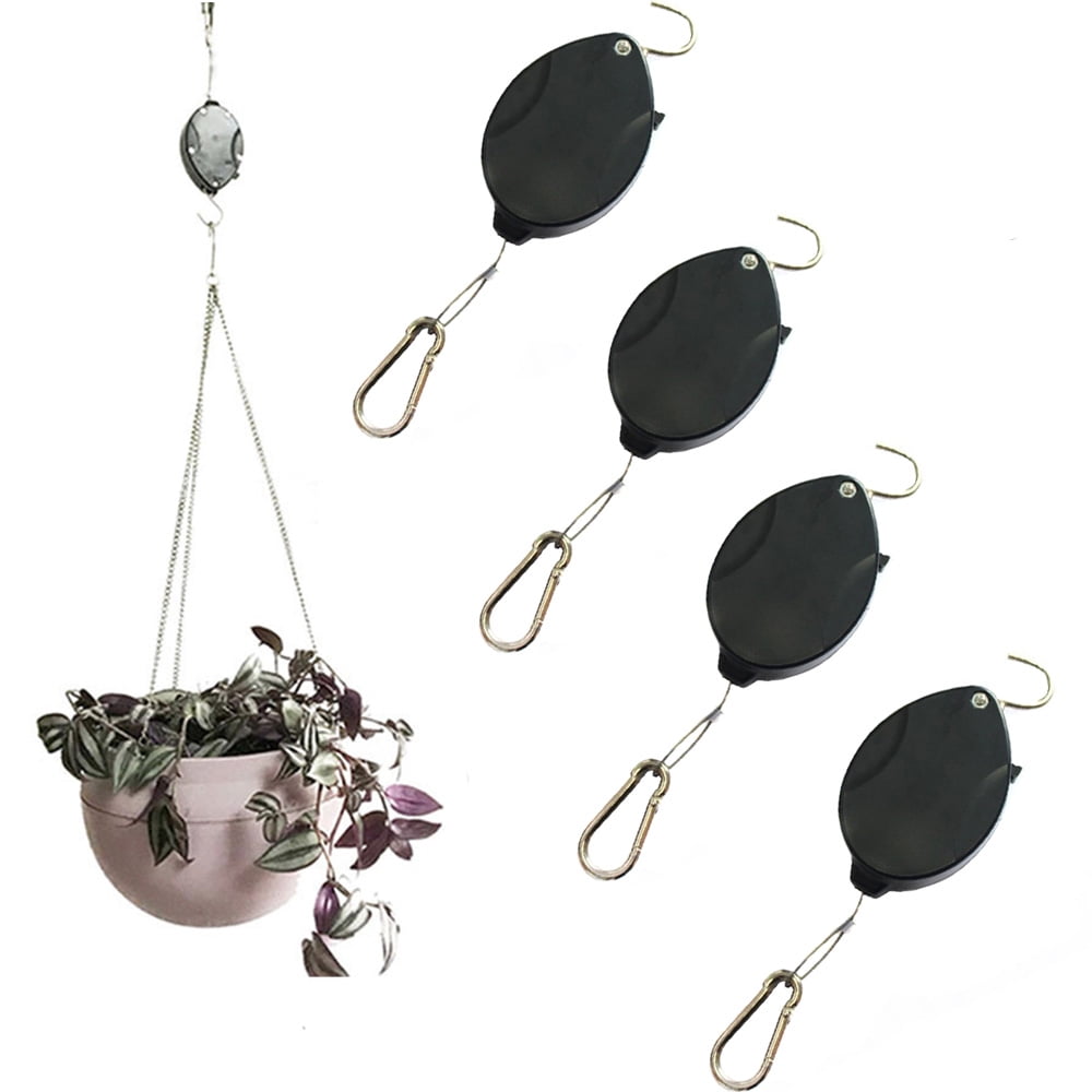 TOP-MAX 1/2/4Pcs Retractable Plant Hanging Metal Rope Hanging Planter ...