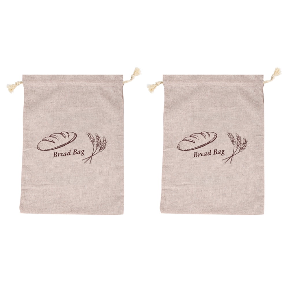 TOP-MAX 2PCS Natural Linen Fresh Bread Bag Food Storage Bag for Keeping ...