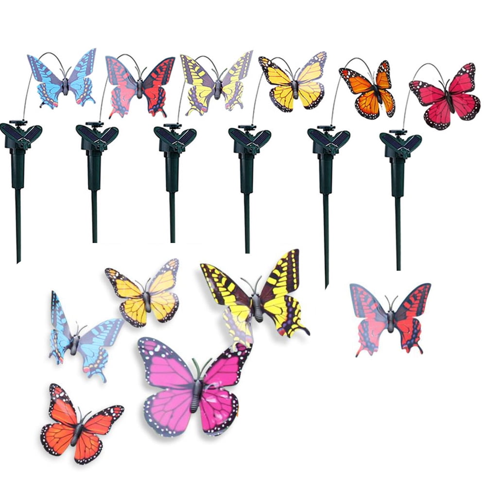TOP-MAX 5PCS Solar Garden Butterfly Fluttering Solar Butterfly ...