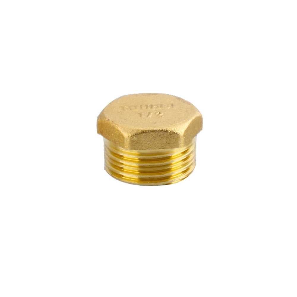 TOP-MAX Brass Cap Water Pipe Plug Male Threaded Brass Male Threaded ...