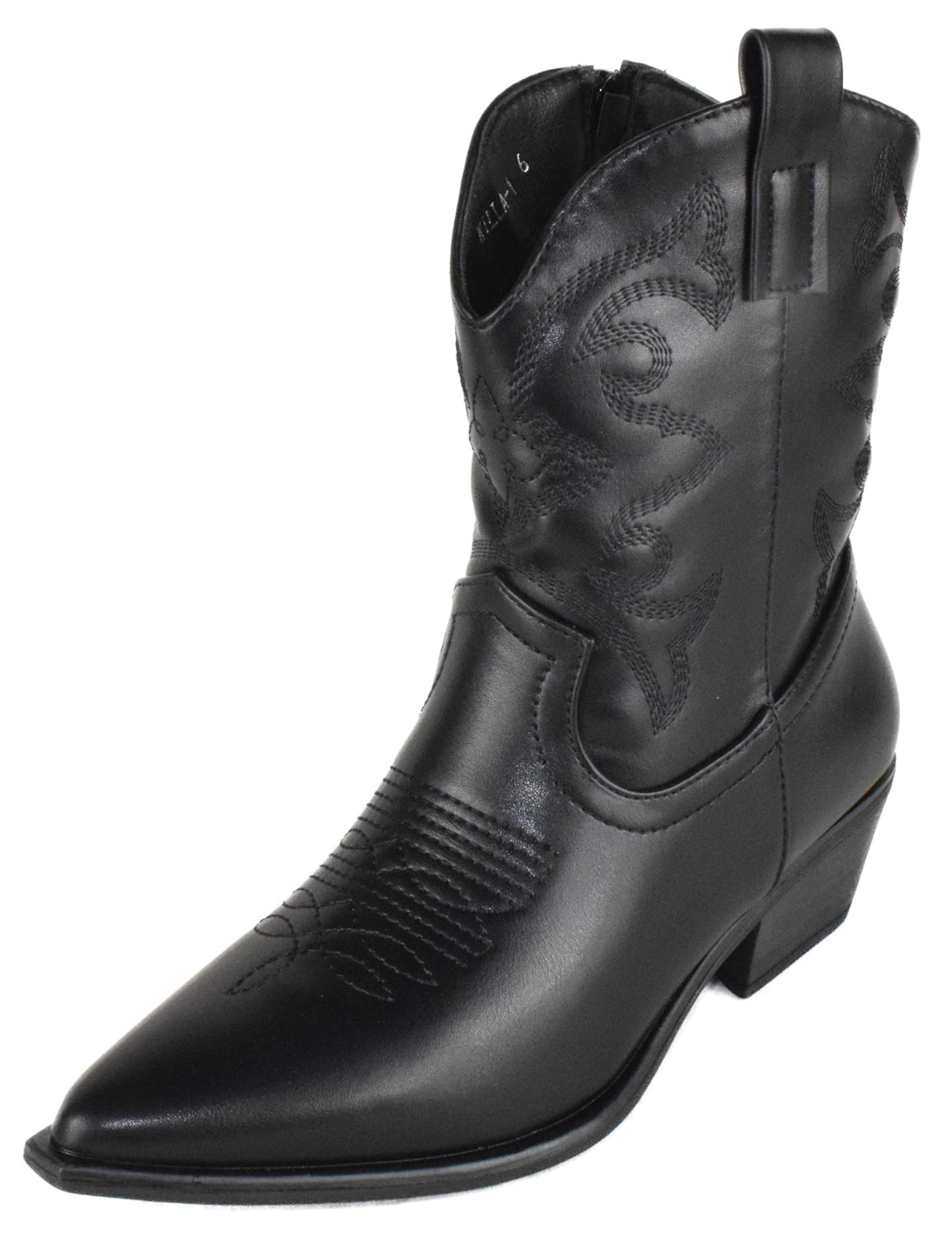 TOP MODA Women Cowgirl Cowboy Western Stitched Ankle Boots Pointy Toe ...