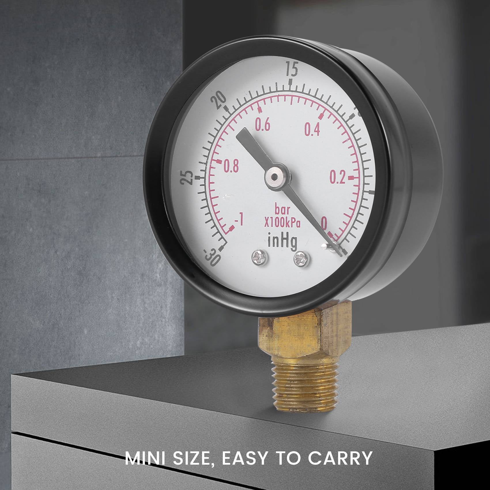TOP! Pressure Gauge - 0 -30inHg -1 bar Mini Dial Air Barometer meters ...