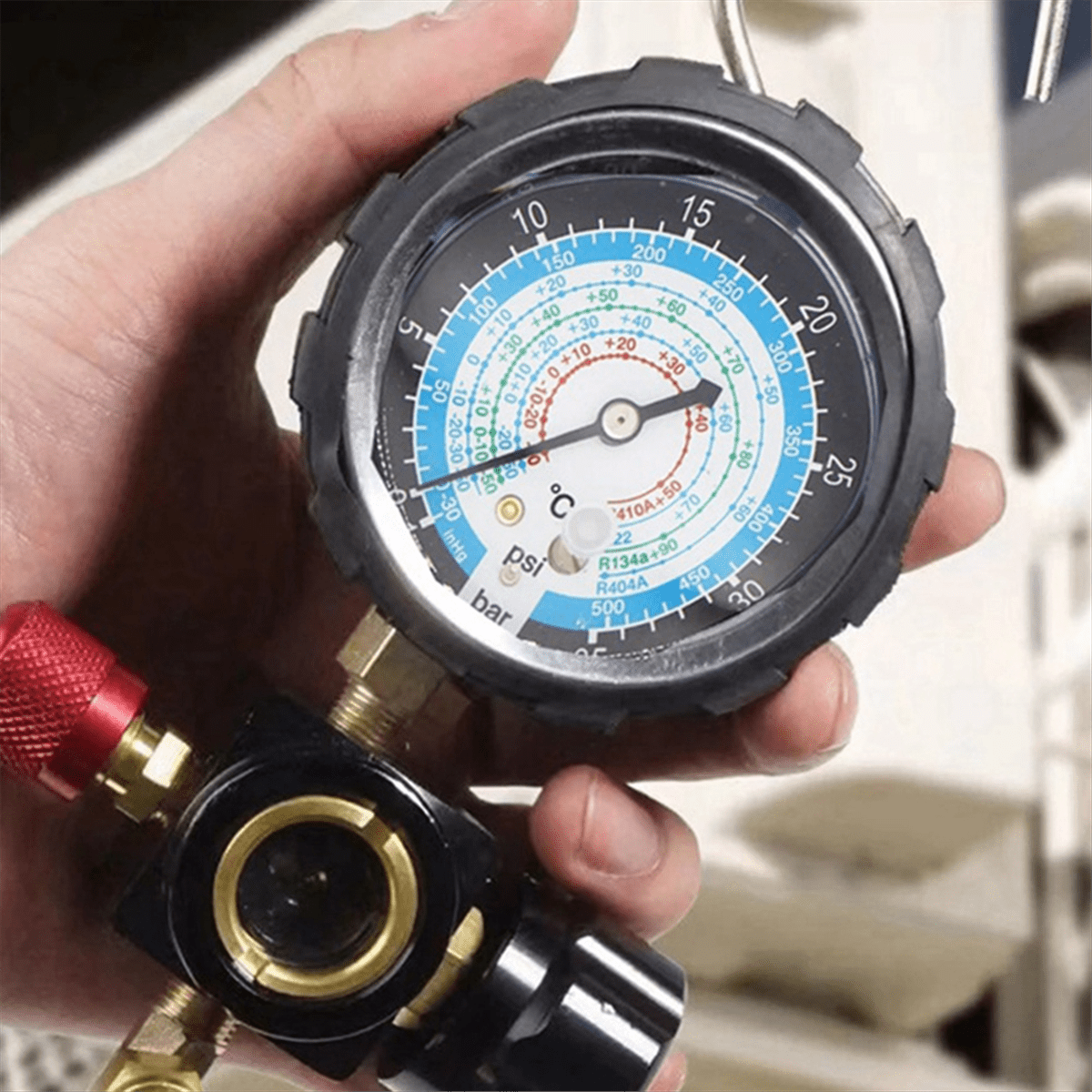 TOP! R134A Low Side Pressure Gauge R410A R22 R404A Single Manifold for ...