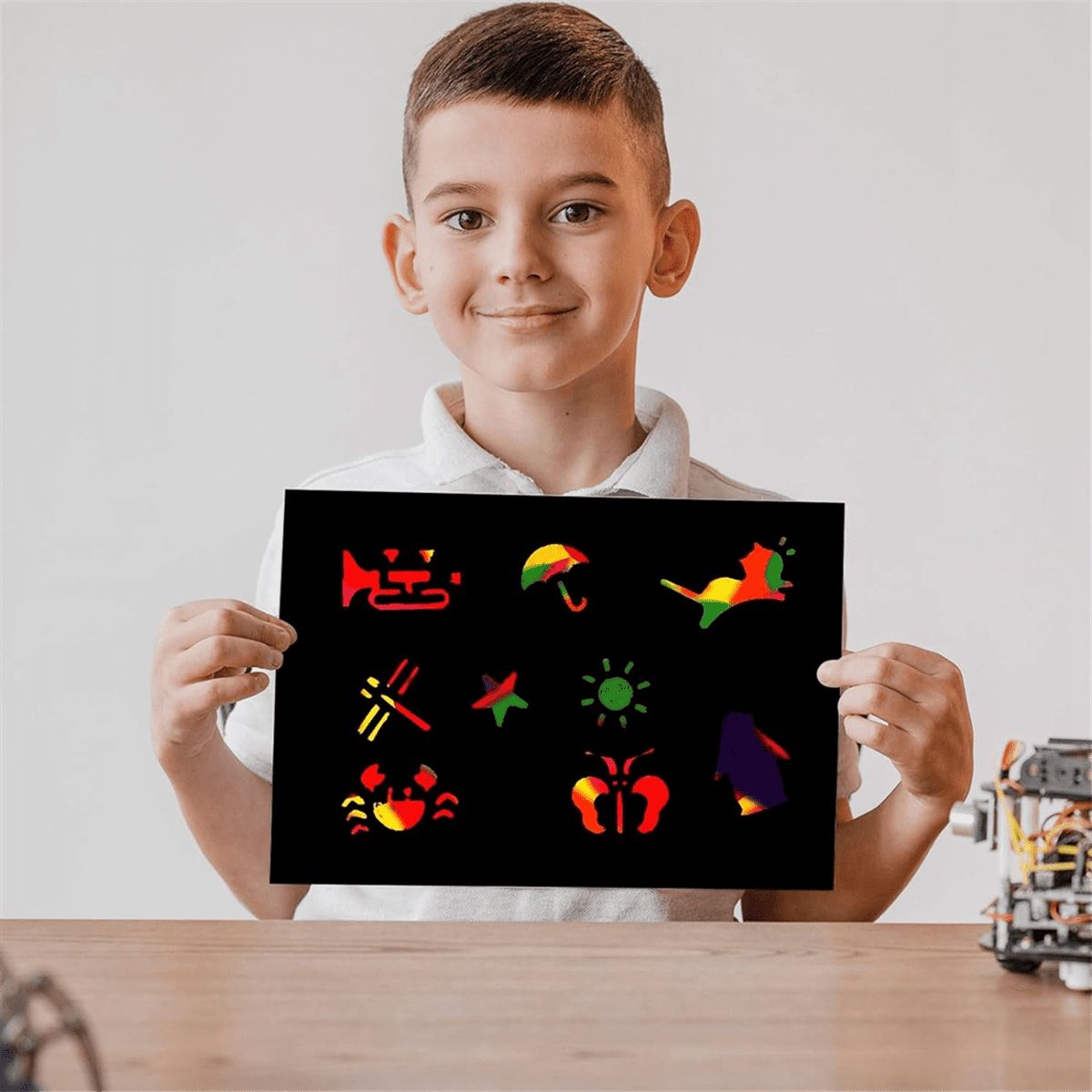 TOP! Rainbow Scratch Paper Art Set, Papers Supplies Black Drawing ...