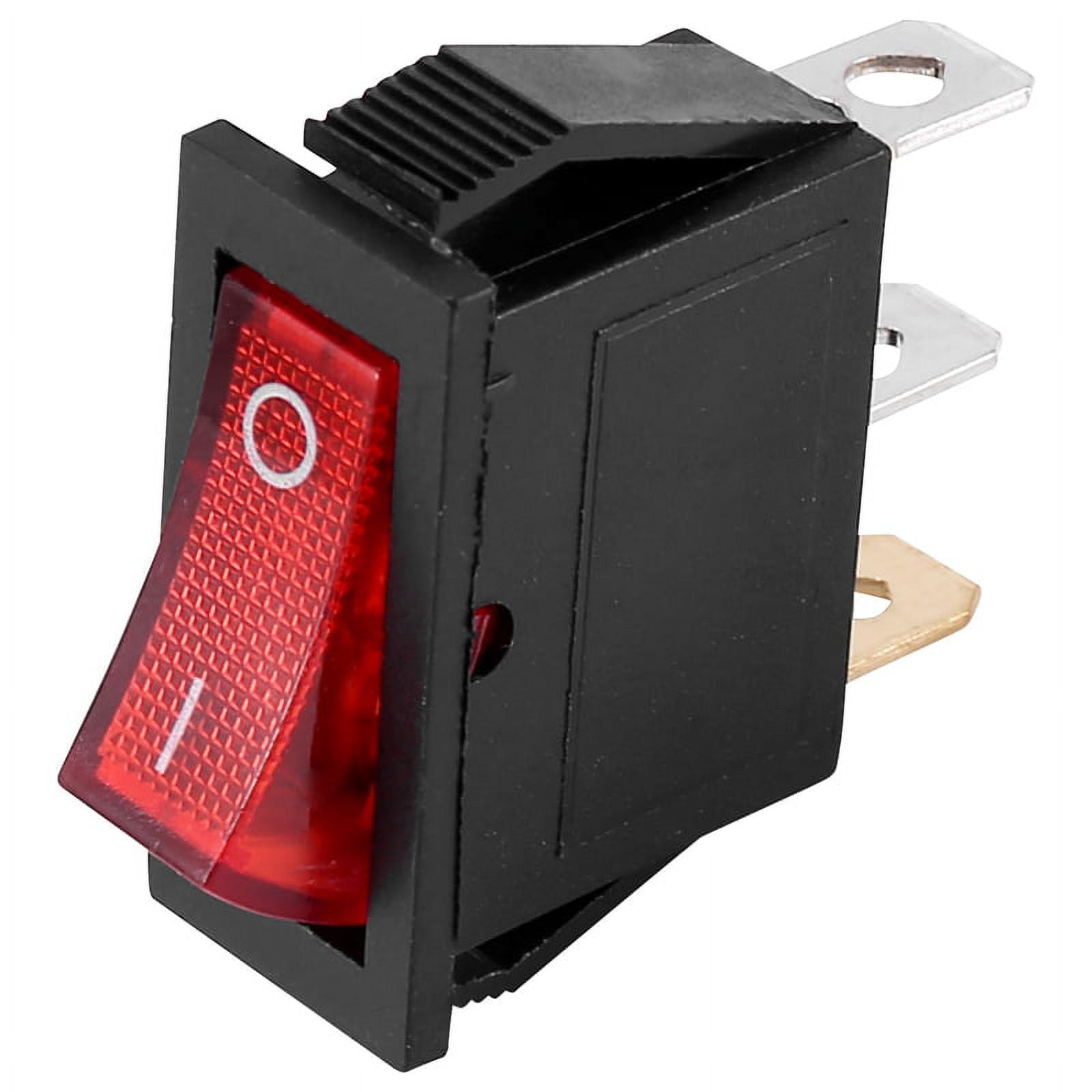 TOP! Rocker Switch ON Bright Bipolar 28x10mm 250V 15A 3 Terminals RED ...