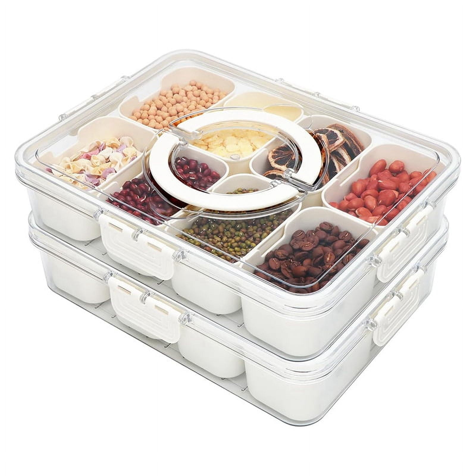 TOP! Snack Tray with Lid and Handle for Portable Platters, Fruit ...