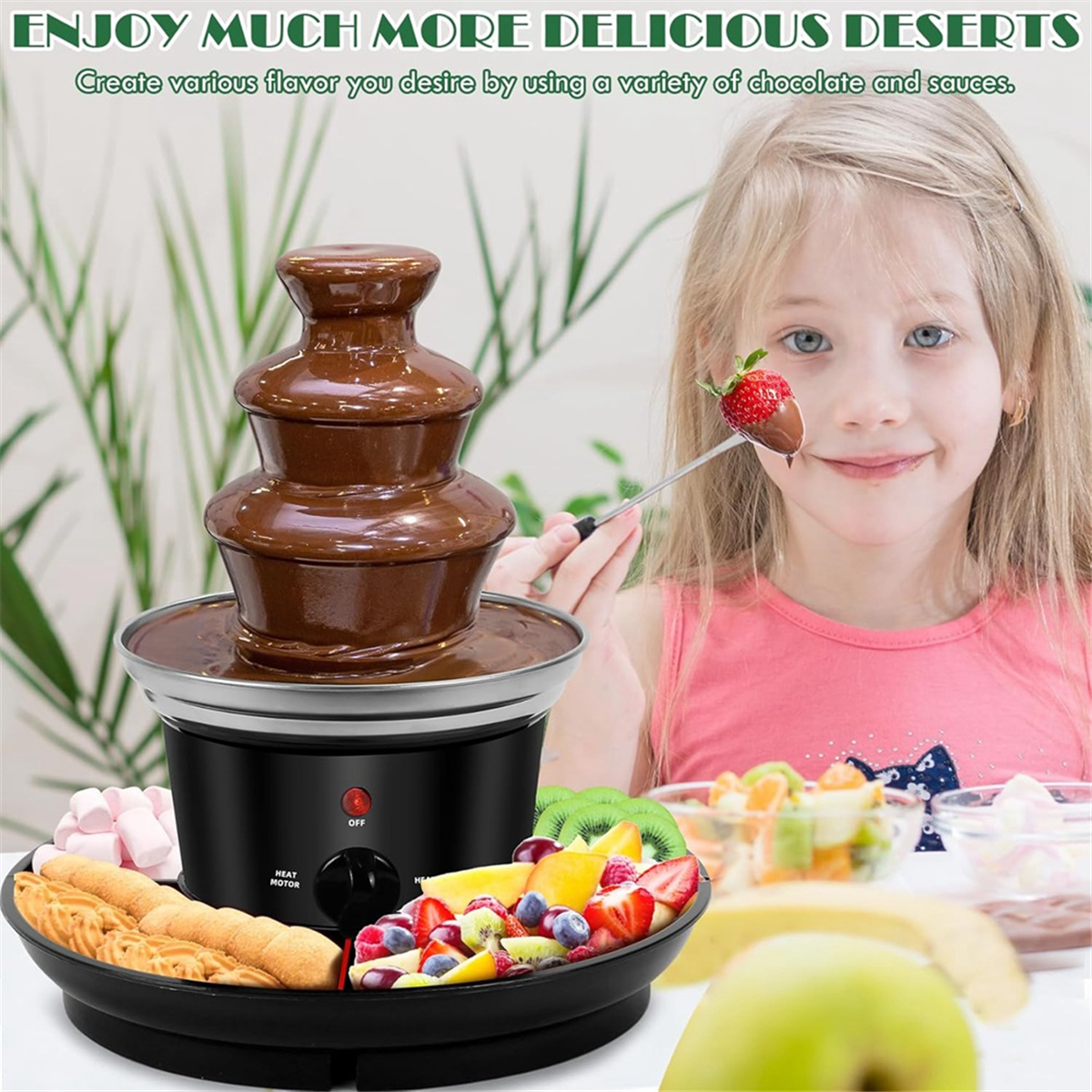 TOP! Three Layer Chocolate Fountain Machine Electirc Fondue Set ...