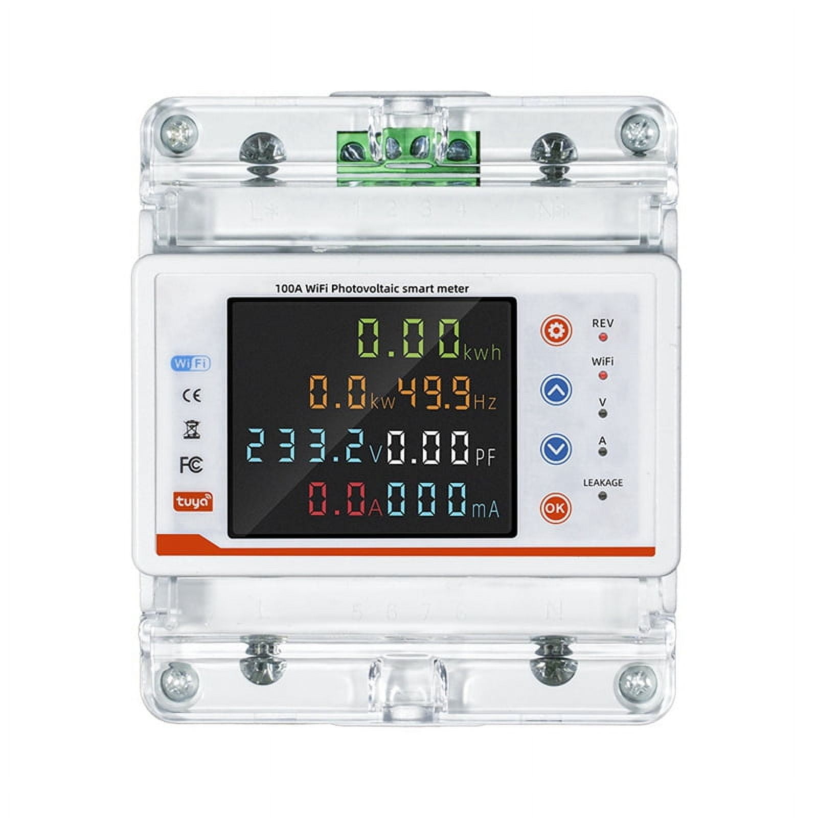 TOP! Tuya WiFi Single Phase 4P Intelligent Circuit Breaker Auto-Reclosing Voltage Current ...