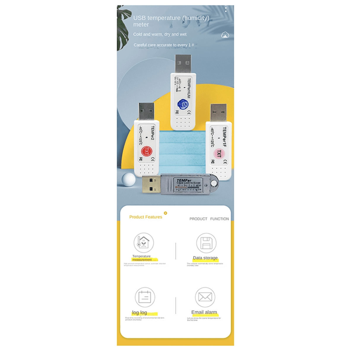 TOP! USB Thermometer Computer Temperature Sensor Probe Aquarium ...