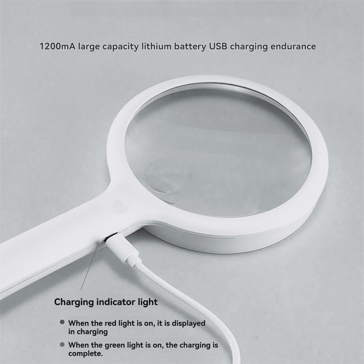 TOP! Usb Handheld Magnifying Glass Rechargeable Reading Magnifier Loupe ...
