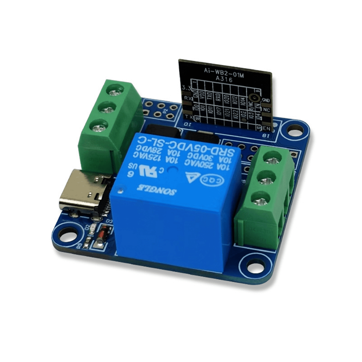 TOP! WB2-01M Single Relay Module 5V WIFI Bluetooth Wireless IoT ...