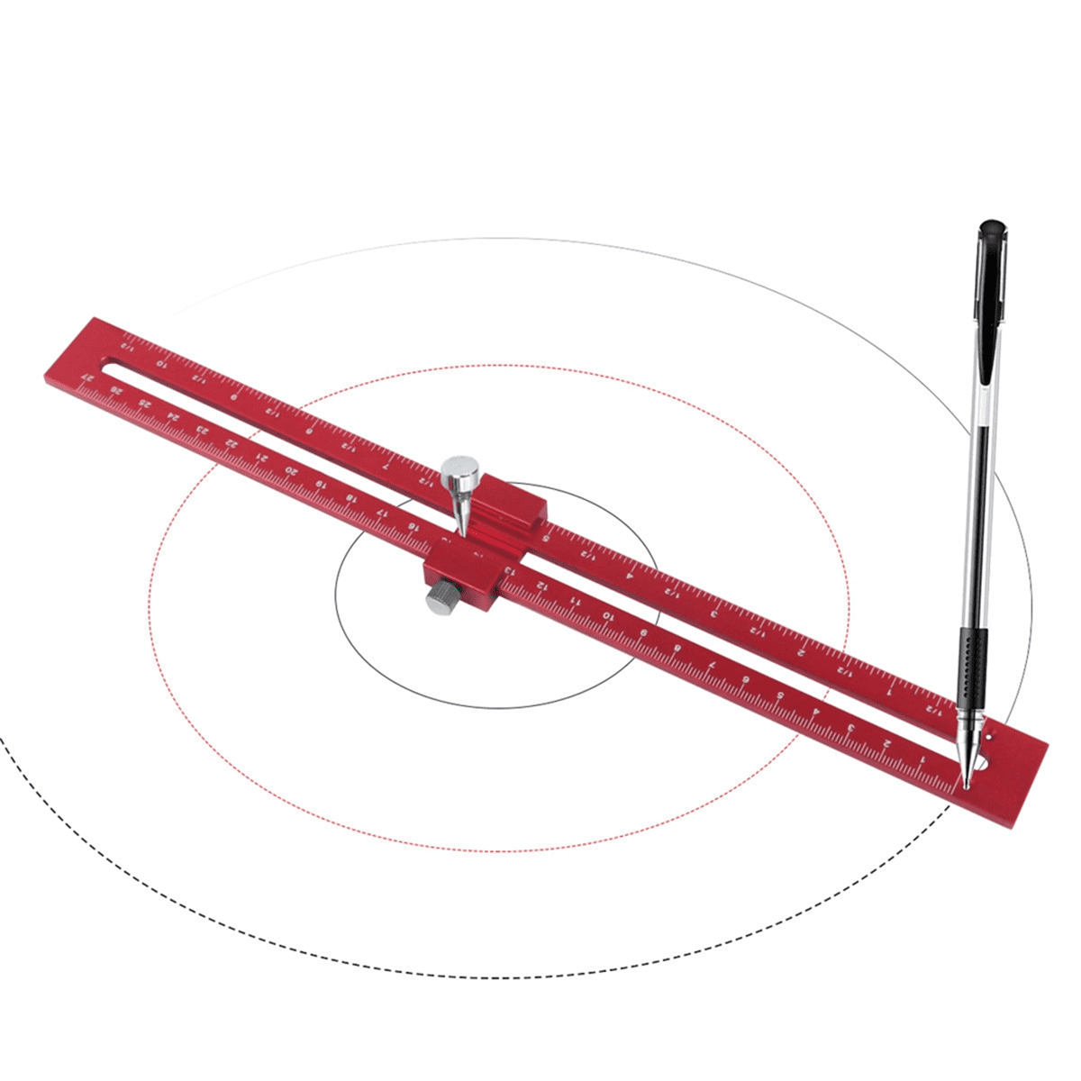TOP! Woodworking Pocket Ruler W/ Circular Drawing Positioning Needle ...